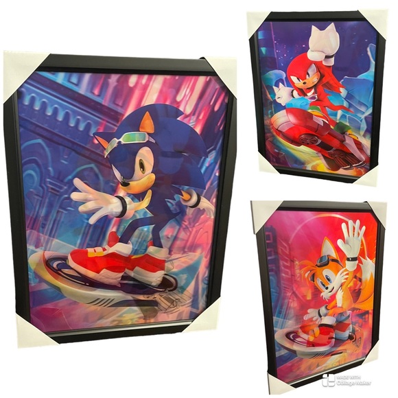 Art | New Sonic The Hedgehog Framed 3d Lenticular Poster Picture | Poshmark
